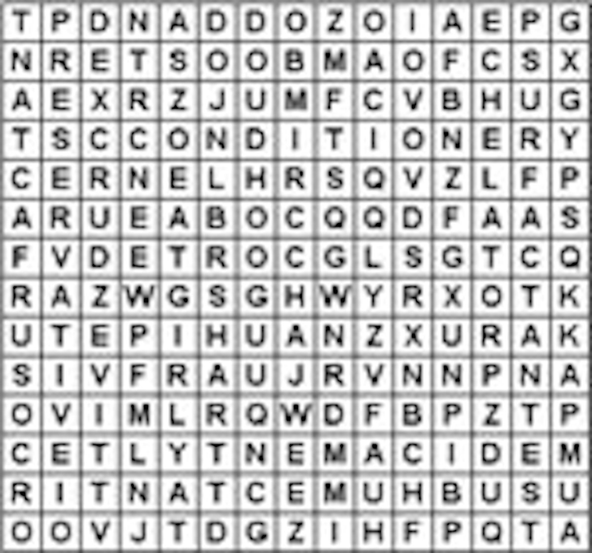Shampoo Component Word Search | Cosmetics & Toiletries